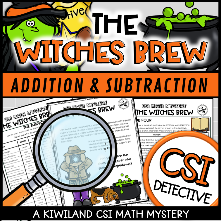 Halloween Addition and Subtraction with CSI Math Mystery Detective ...