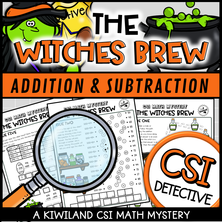 Halloween Addition and Subtraction with CSI Math Mystery Detective ...
