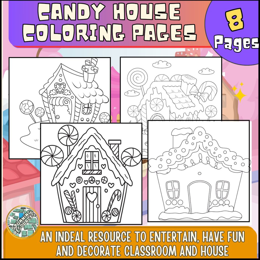 #UEFINAL5 Candy House Coloring Pages | Made By Teachers