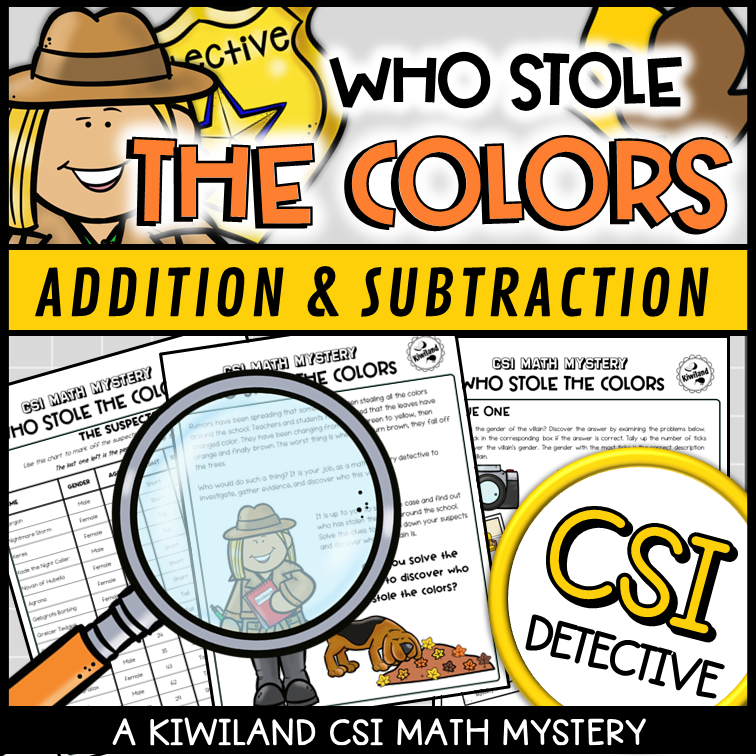 Fall Addition And Subtraction With Csi Math Mystery Detective Autumn