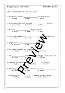 Robert Munsch "Purple, Green and Yellow" worksheets - Made By Teachers