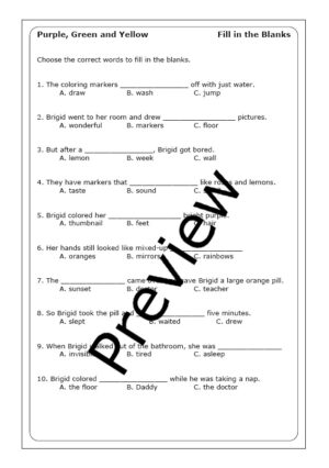 Robert Munsch "Purple, Green and Yellow" worksheets | Made By Teachers