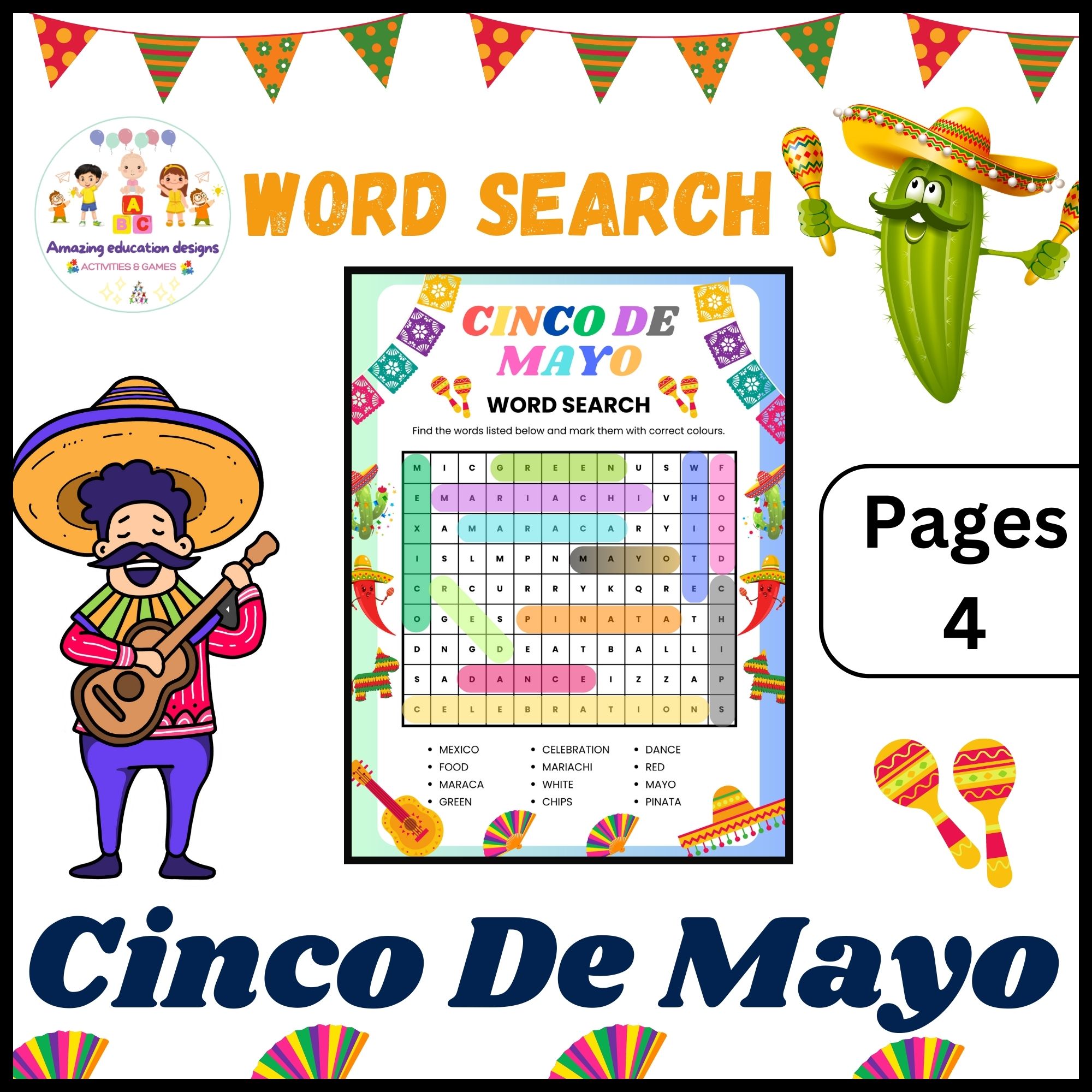 Cinco De Mayo Word Search | Made By Teachers