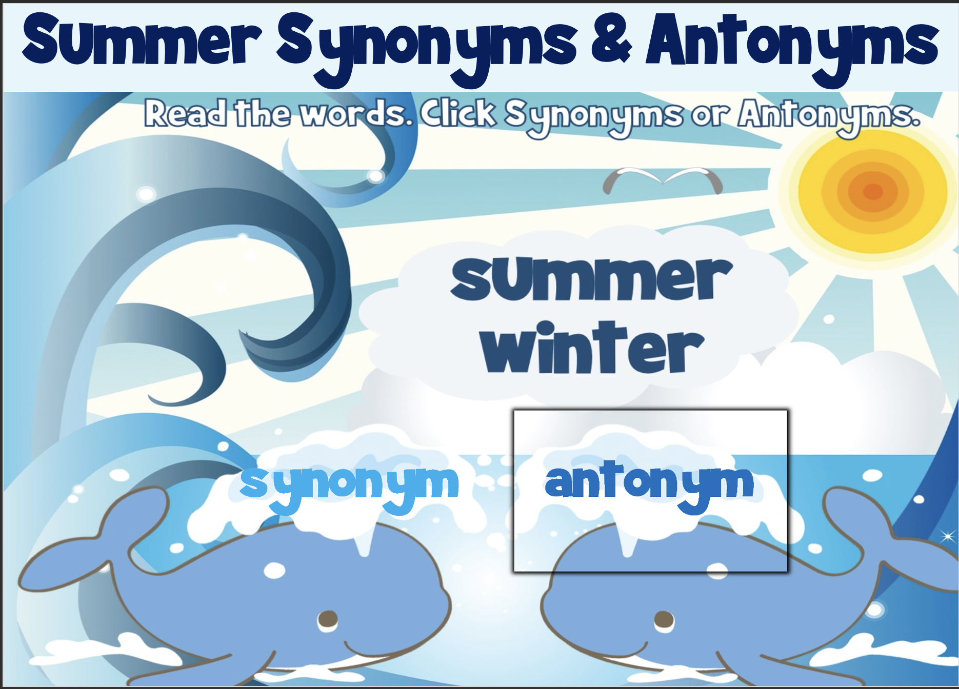Summer Synonyms and Antonyms | Made By Teachers
