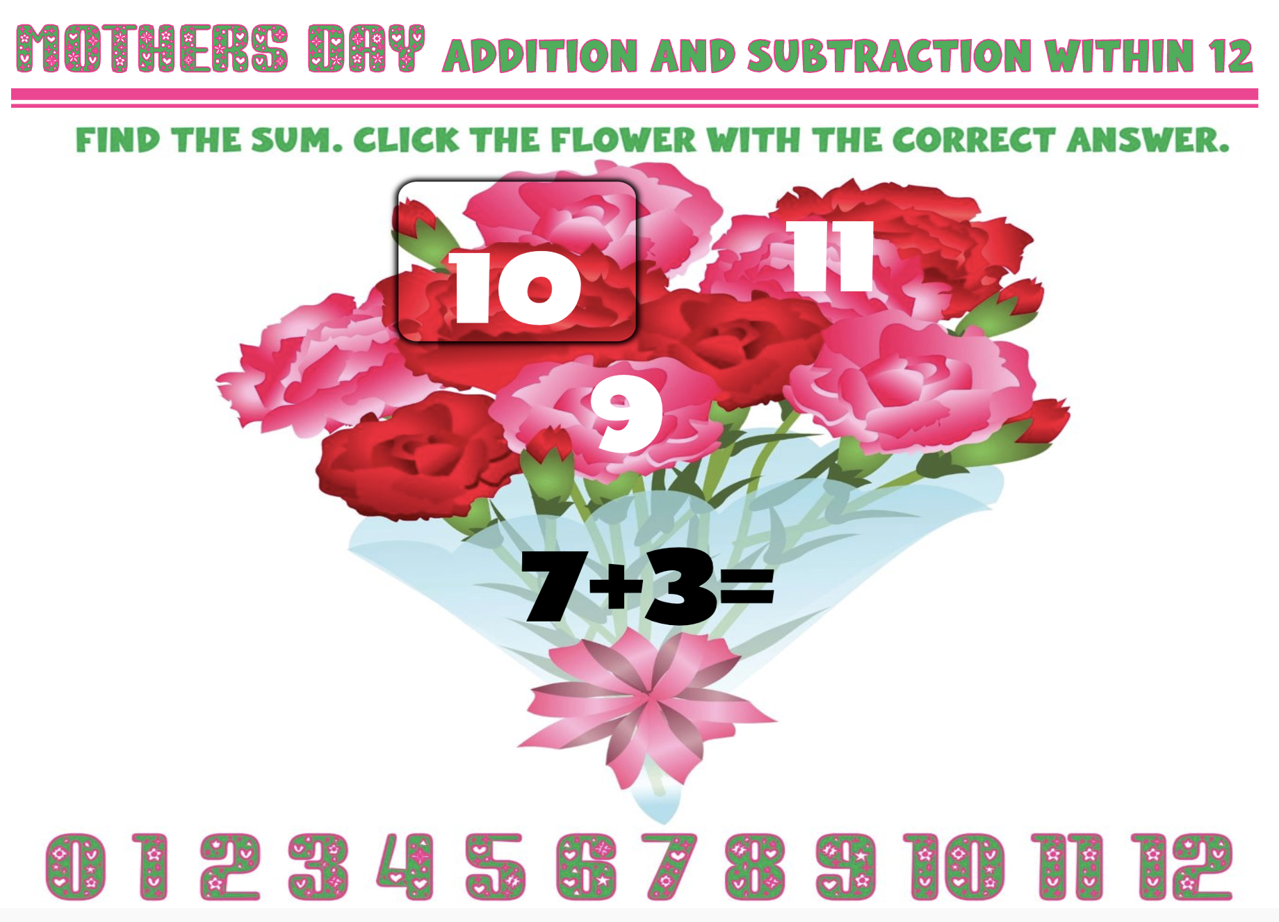 Mothers Day Addition and Subtraction Within 12 | Made By Teachers