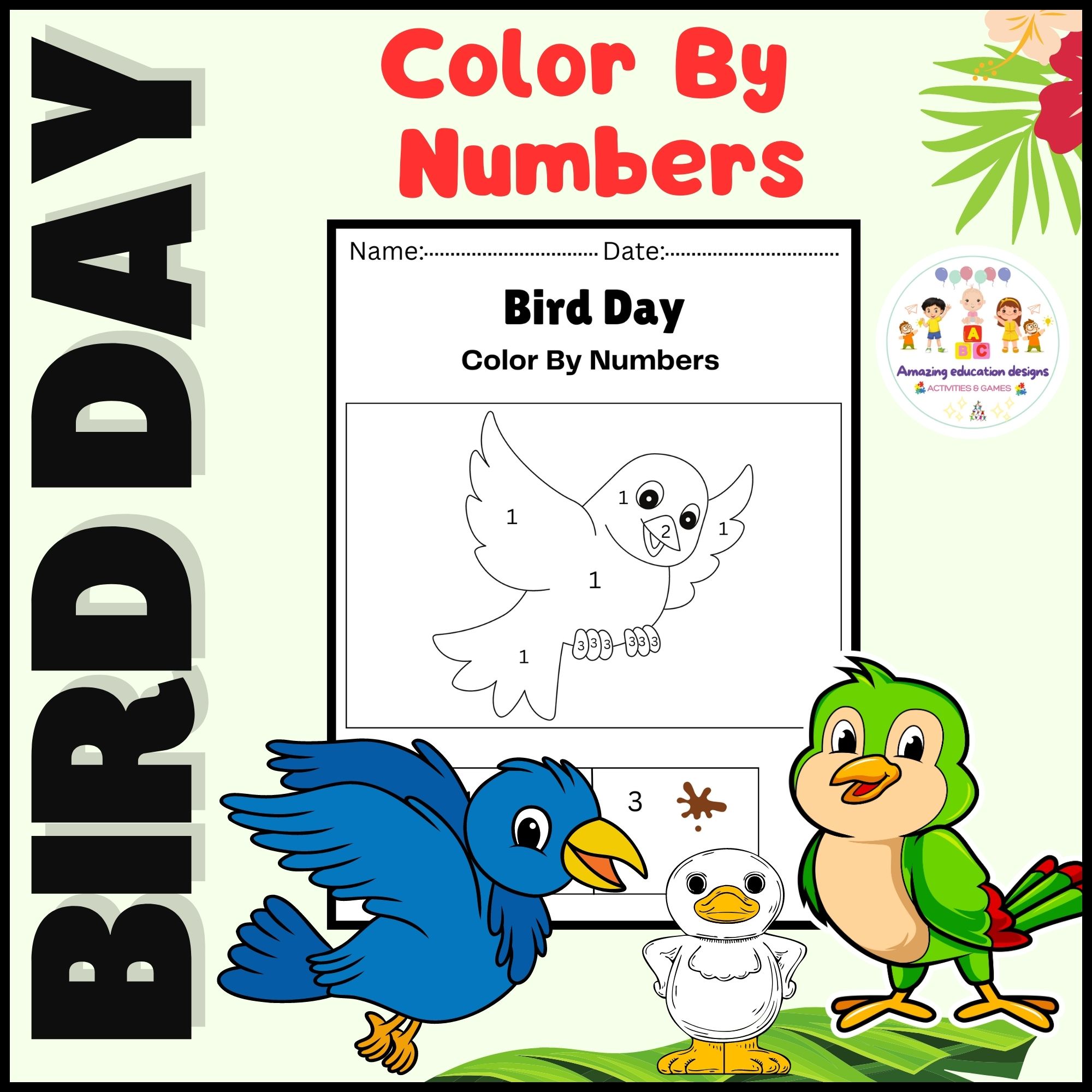 Bird Day Color By Numbers | Made By Teachers