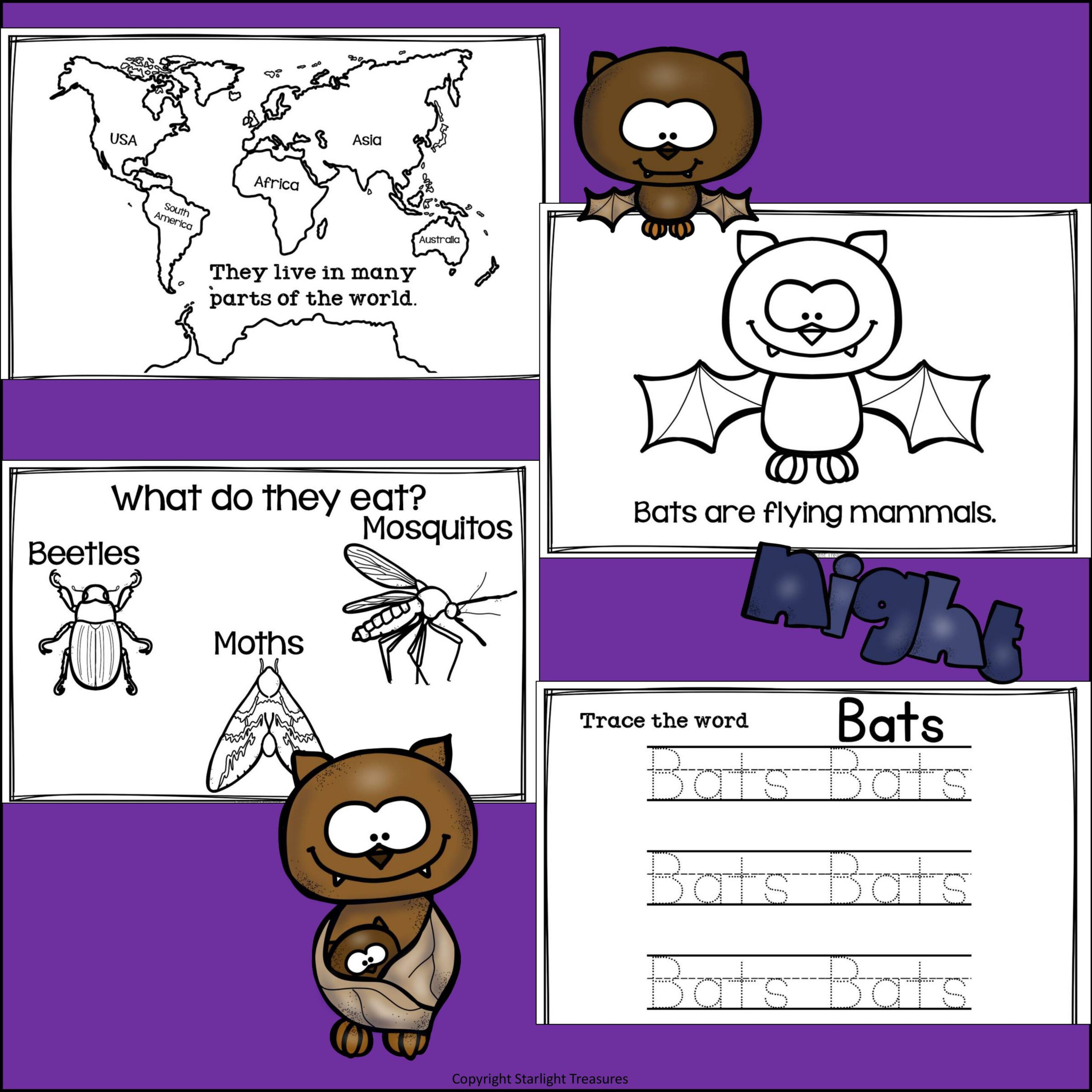 Bats Mini Book for Early Readers - Animal Study | Made By Teachers