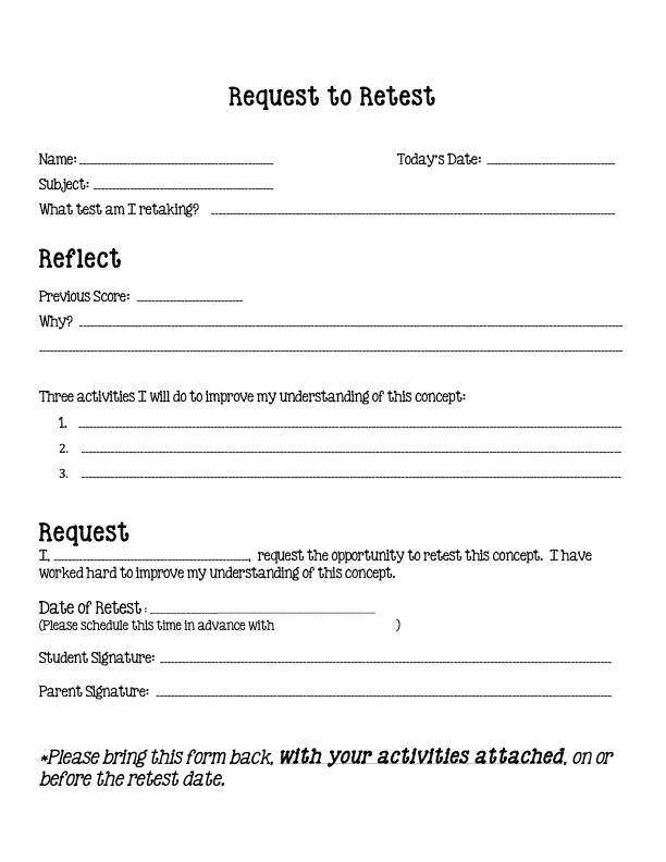 Request to Retest | Made By Teachers