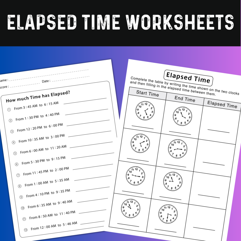 Elapsed Time Worksheets Lesson Plans Activities Guided Math Workshop ...