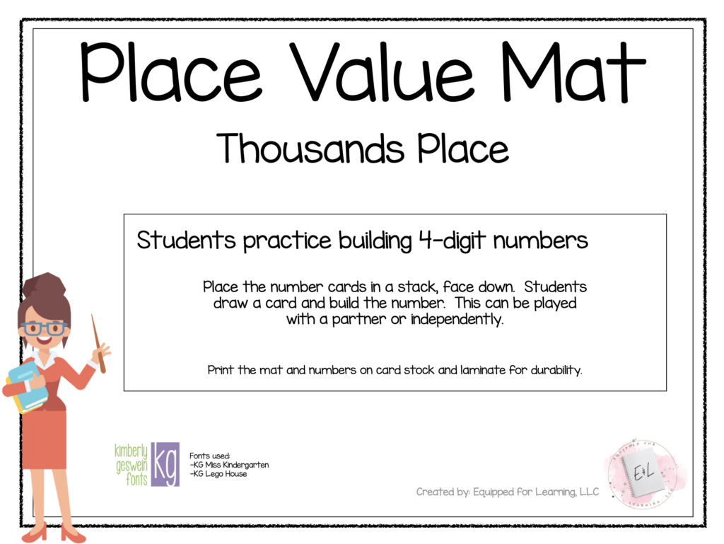 4-digit Place Value Mat | Made By Teachers