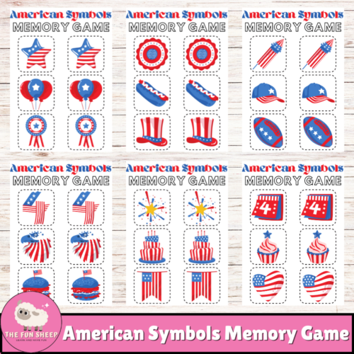 American Symbols Memory Game | Patriotic Craft Activity | Made By Teachers