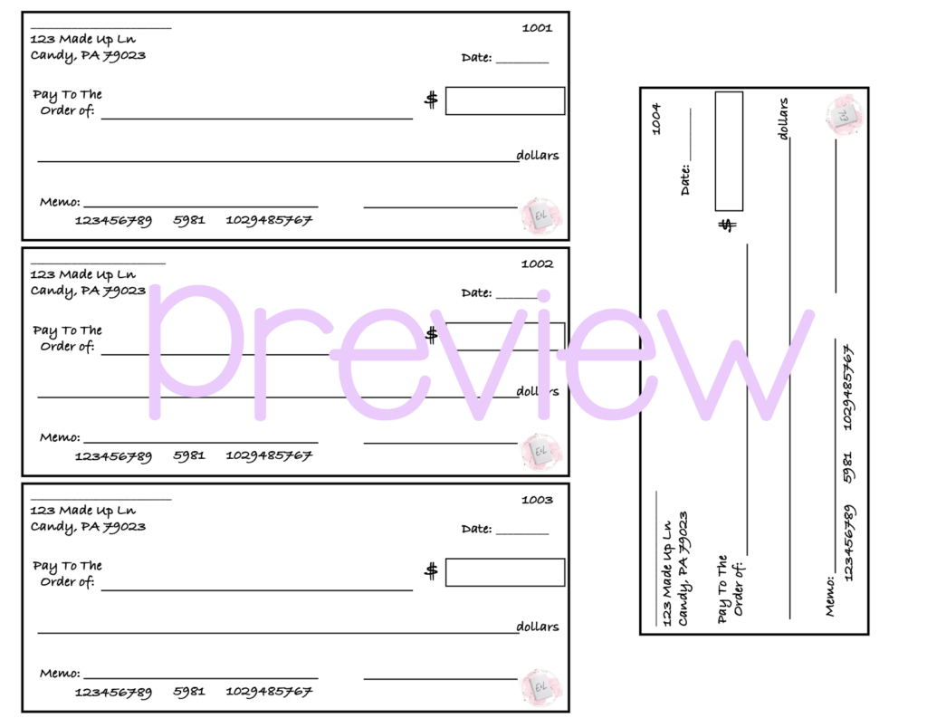 Pretend Checks | Made By Teachers