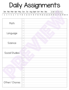 Daily Assignment Sheets | Made By Teachers