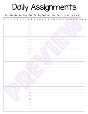 Daily Assignment Sheets - Made By Teachers