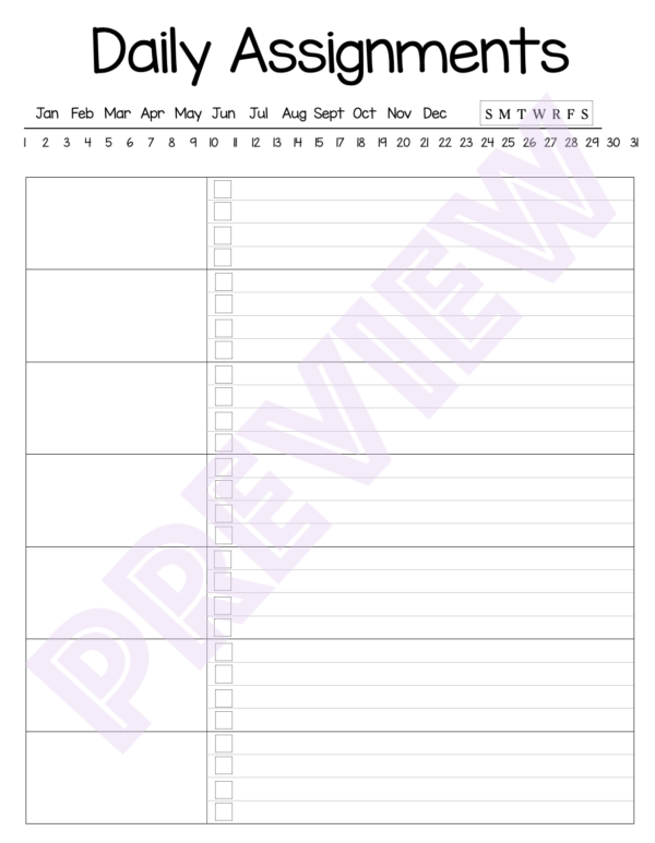 Daily Assignment Sheets | Made By Teachers