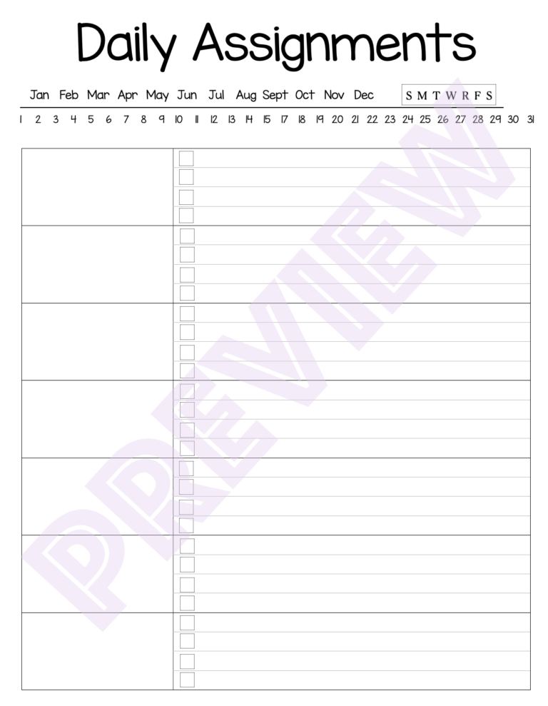 Daily Assignment Sheets | Made By Teachers