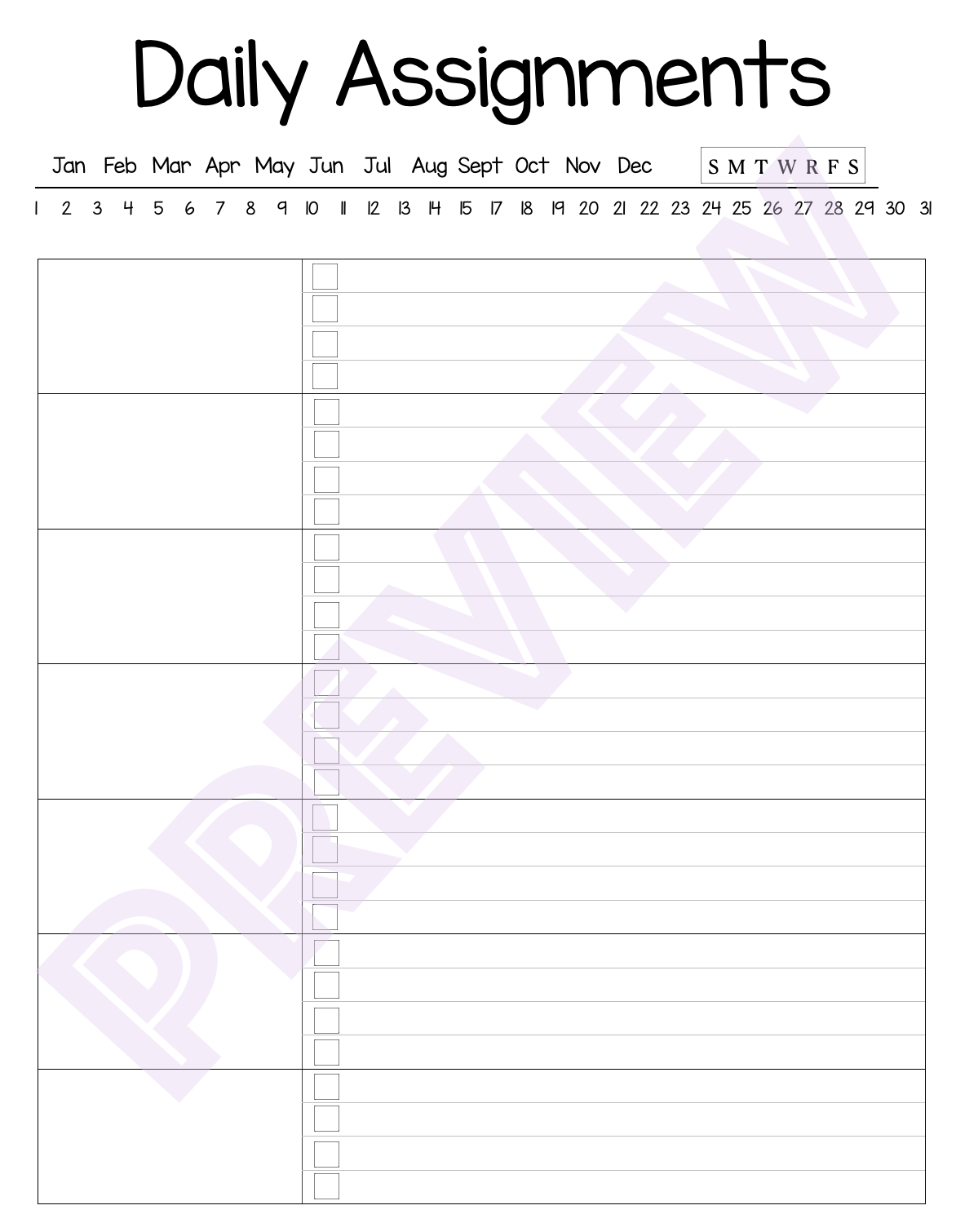 Daily Assignment Sheets | Made By Teachers