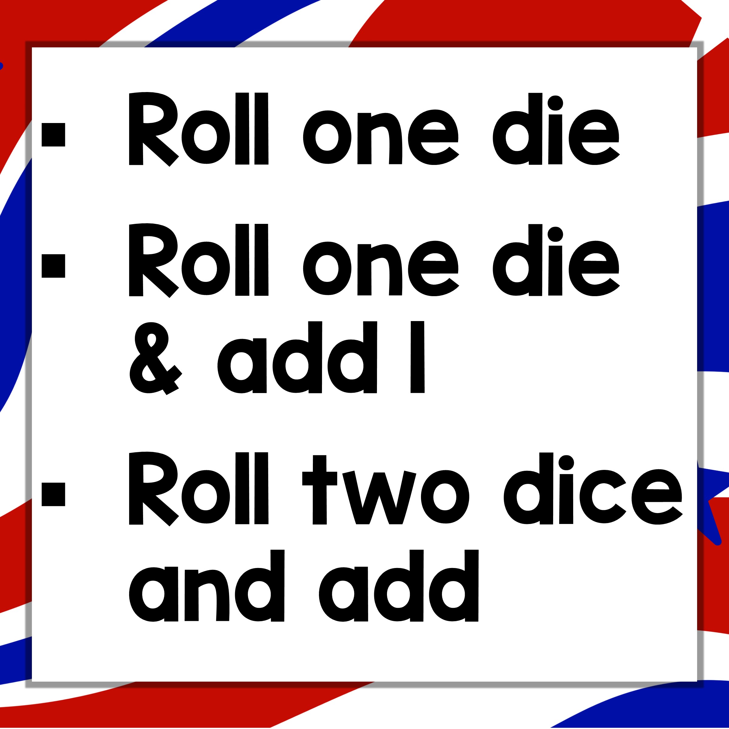 Patriotic Roll and Color | Number Recognition, Counting and Addition ...