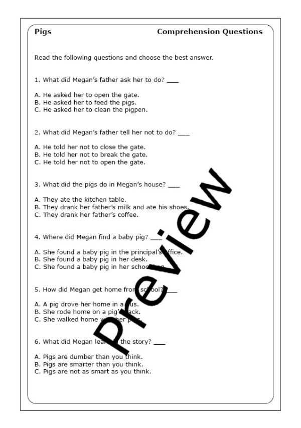 Robert Munsch "Pigs" worksheets | Made By Teachers