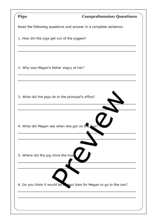 Robert Munsch "Pigs" worksheets | Made By Teachers