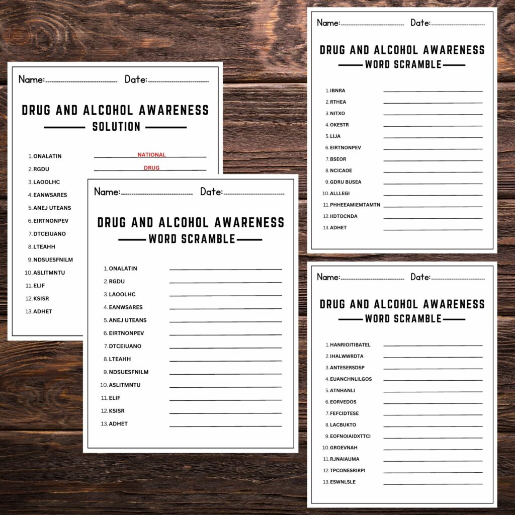 National Drug and Alcohol Awareness Week Activities | Made By Teachers