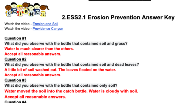 2nd Grade Erosion Prevention 2.ESS2.1 Activities | Made By Teachers