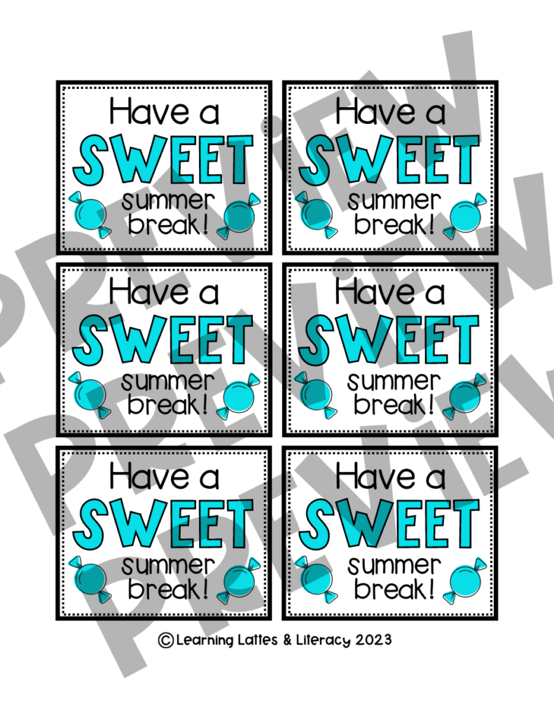 Summer Gift Tags For Students Mega Bundle End of School Year Candy ...