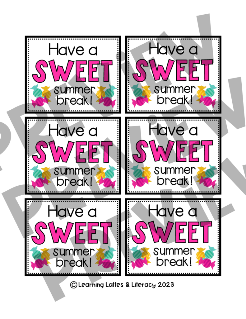 Summer Gift Tags For Students Mega Bundle End of School Year Candy ...