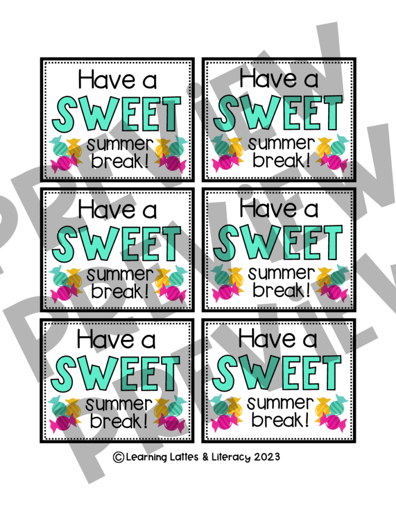 Summer Gift Tags For Students Mega Bundle End of School Year Candy ...