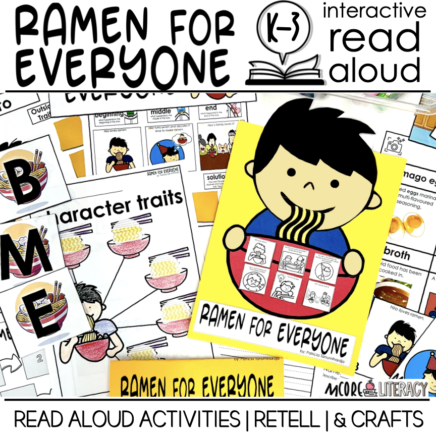 Ramen For Everyone Interactive Read Aloud Reading Comprehension + Craft ...