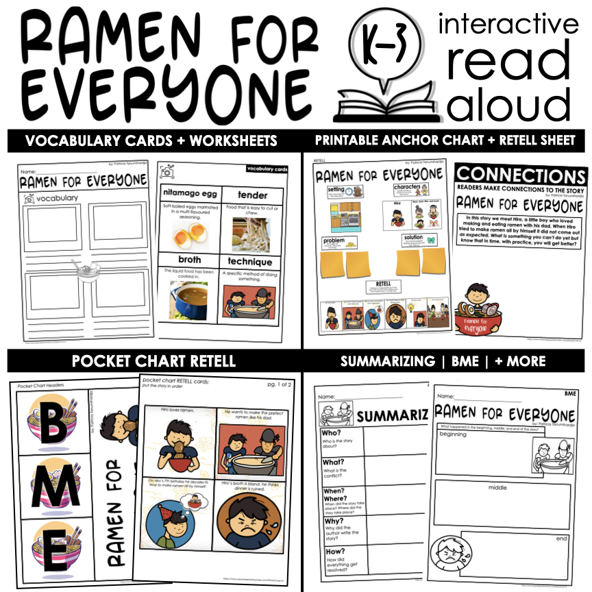 Ramen For Everyone Interactive Read Aloud Reading Comprehension + Craft ...