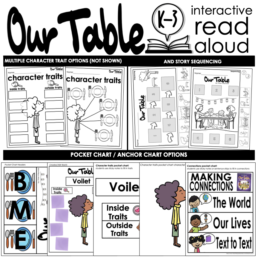 Our Table by Peter H. Reynolds Interactive Read Aloud | Sequencing ...