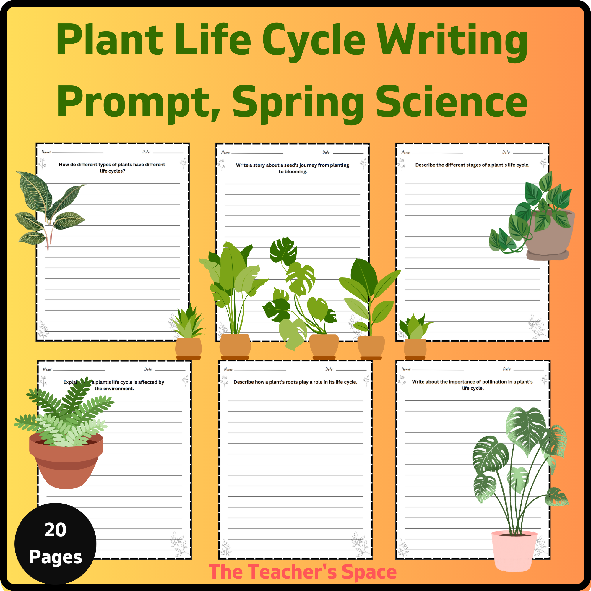 Plant Life Cycle Writing Prompt, Spring Science | Made By Teachers