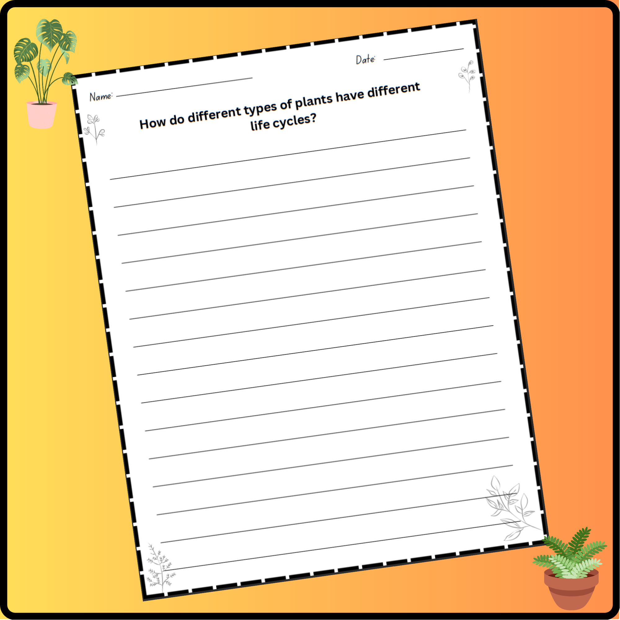 Plant Life Cycle Writing Prompt, Spring Science | Made By Teachers