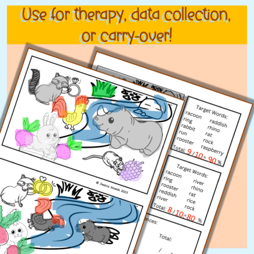 Initial R Articulation Spot the Difference Coloring Sheets | Made By ...