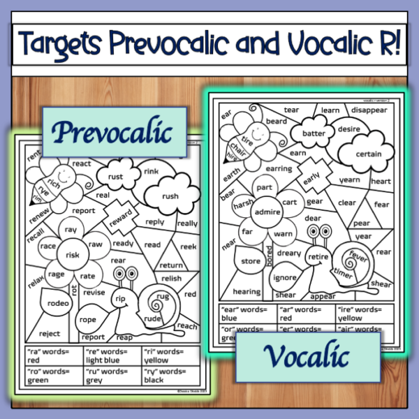 NO-PREP Prevocalic and Vocalic R Color By Code Spring Articulation ...