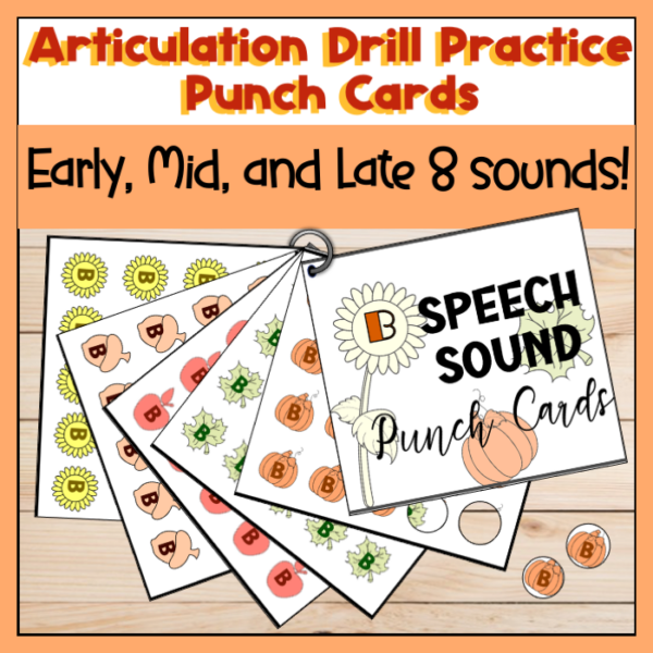 Articulation Drill Cards: Fall Theme Cards for Early, Middle, Late 8 ...