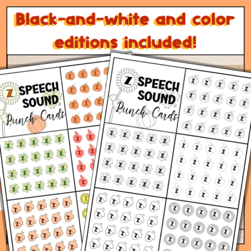 Articulation Drill Cards: Fall Theme Cards for Early, Middle, Late 8 ...