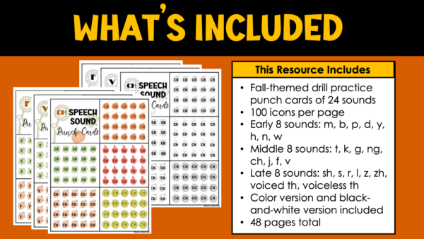 Articulation Drill Cards: Fall Theme Cards for Early, Middle, Late 8 ...