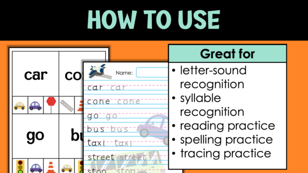 Phonemic Awareness: Syllable, Letter, and Word Recognition Clip Task ...