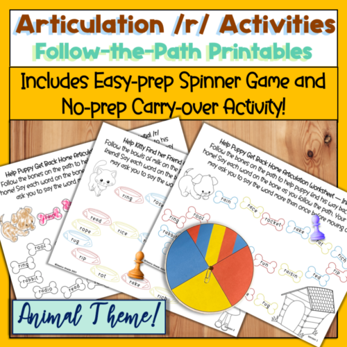R Articulation Activities Spinner Game and Carryover - R Sound ...