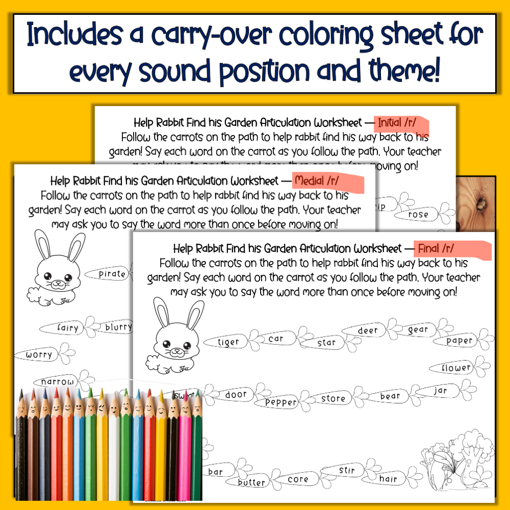 R Articulation Activities Spinner Game and Carryover - R Sound ...
