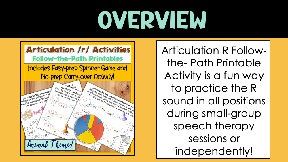 R Articulation Activities Spinner Game and Carryover - R Sound ...