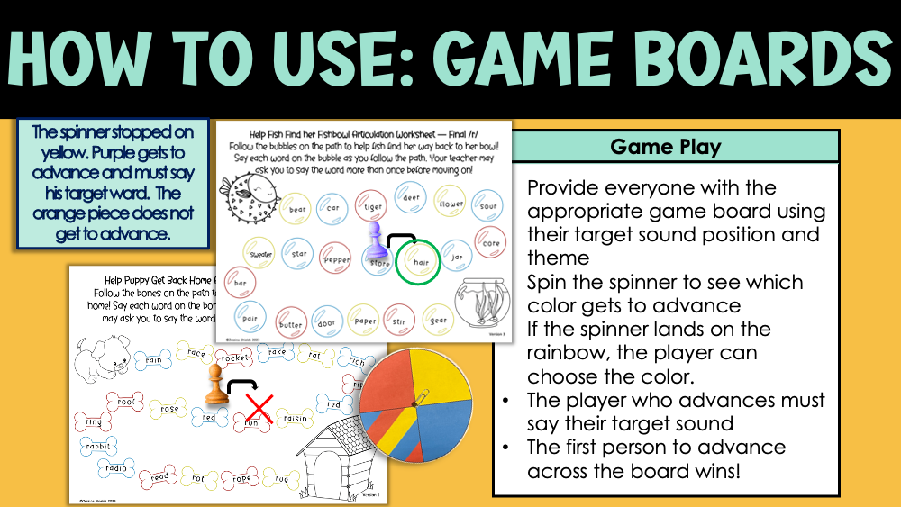 R Articulation Activities Spinner Game and Carryover - R Sound ...