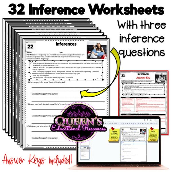 Reading Comprehension Passages and Questions Making Inferences ...
