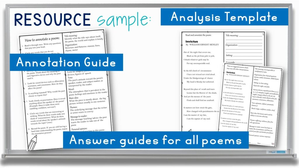 Poem of the Week: One Year of Poetry Analysis Worksheets with Answers ...