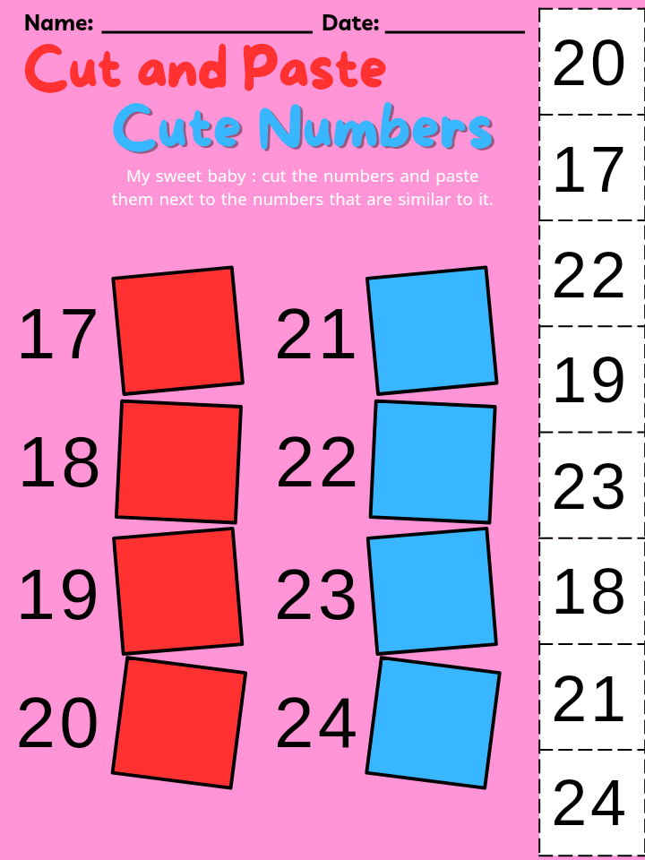 ♥♥Cut And Paste Cute Numbers♥♥ | Made By Teachers
