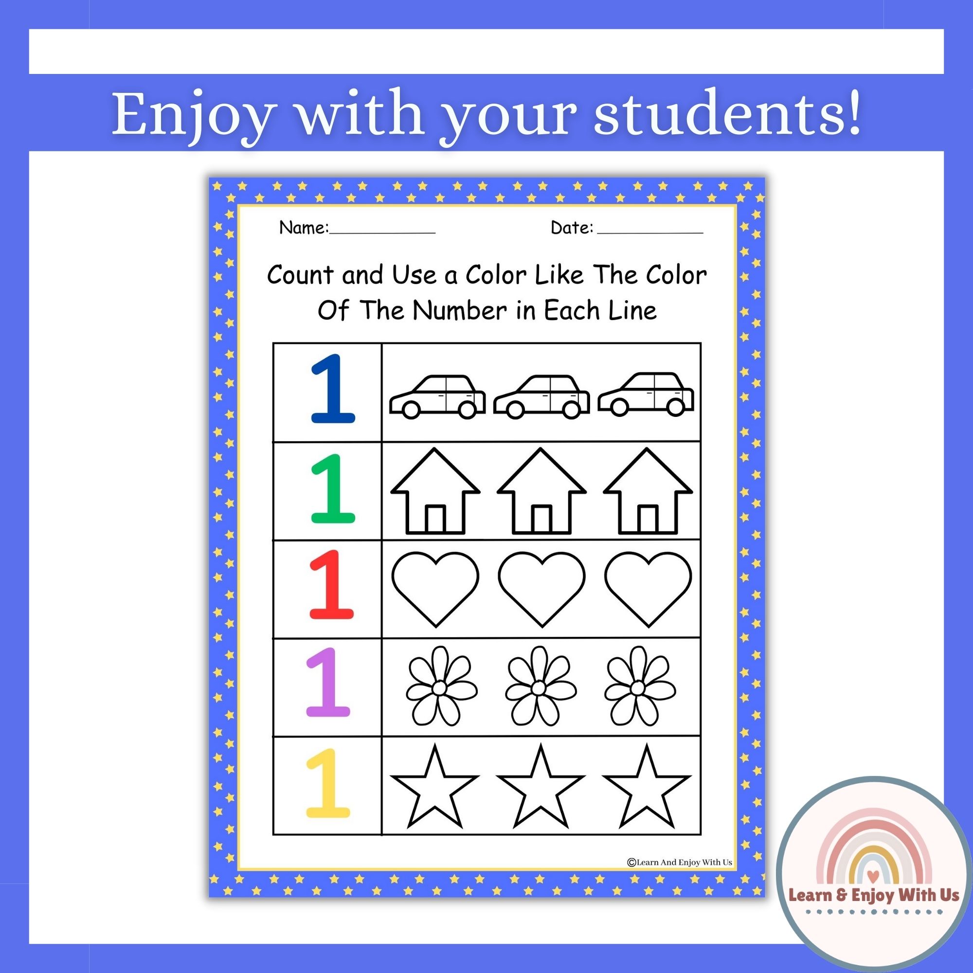 Multiple Math Activities About Number One For Kindergarten And 1st ...