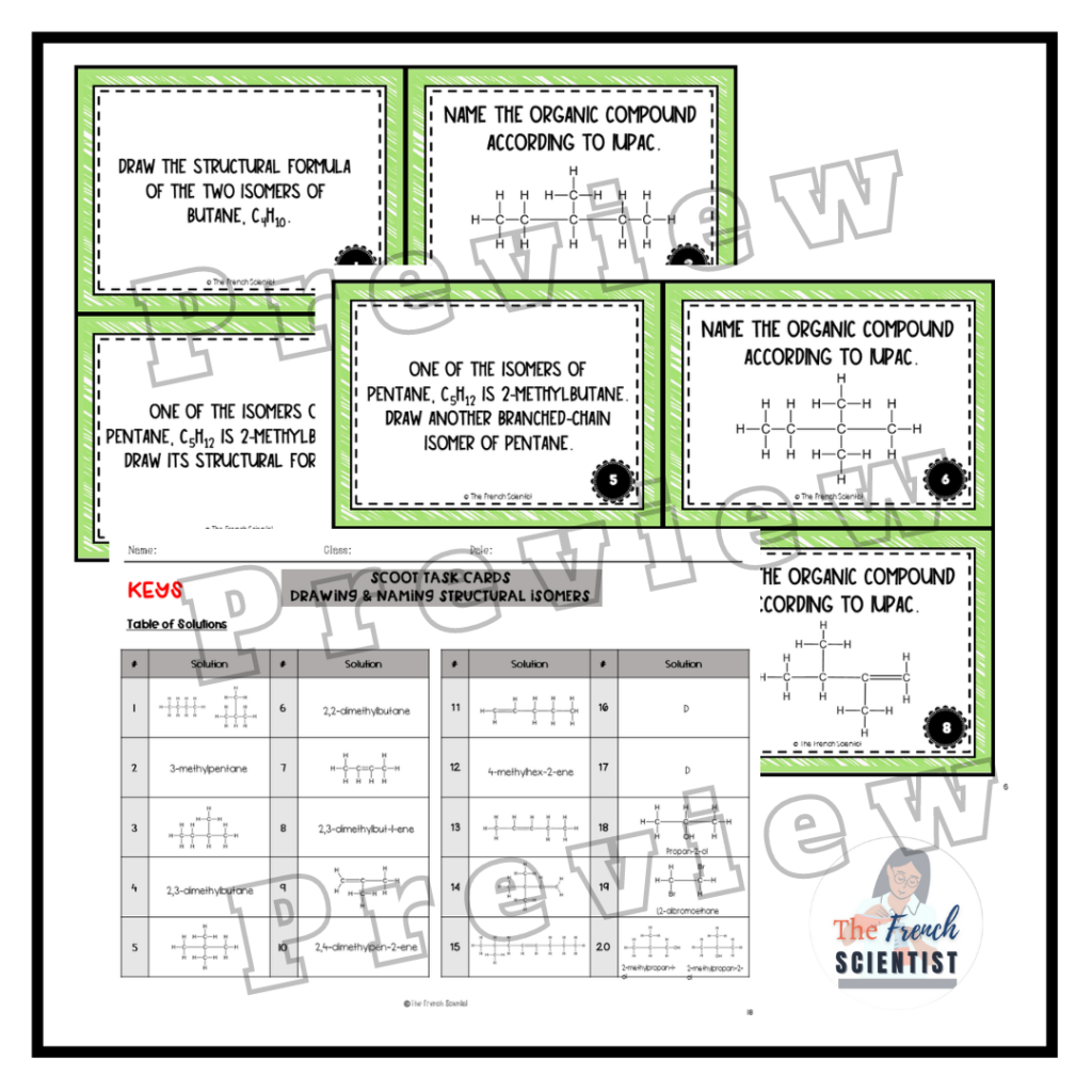CHEMISTRY Scoot Task Cards Structural Isomers Review Activity | Made By ...