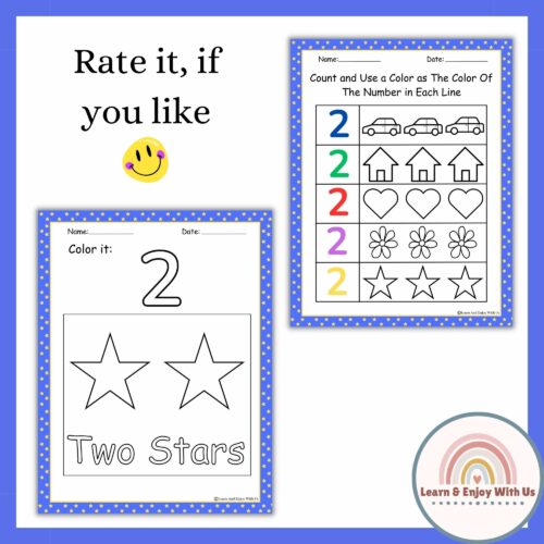 Multiple Math Activities About Number Two For Kindergarten And 1st ...